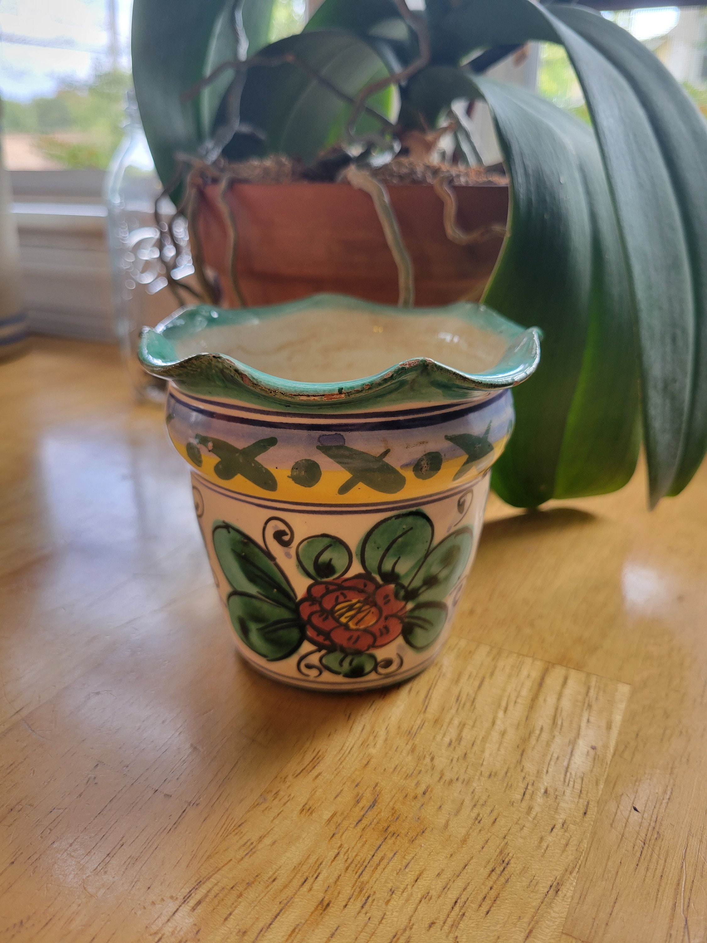Vintage Hand Painted Italian Vanro Pottery Flower Pot M227 - Etsy