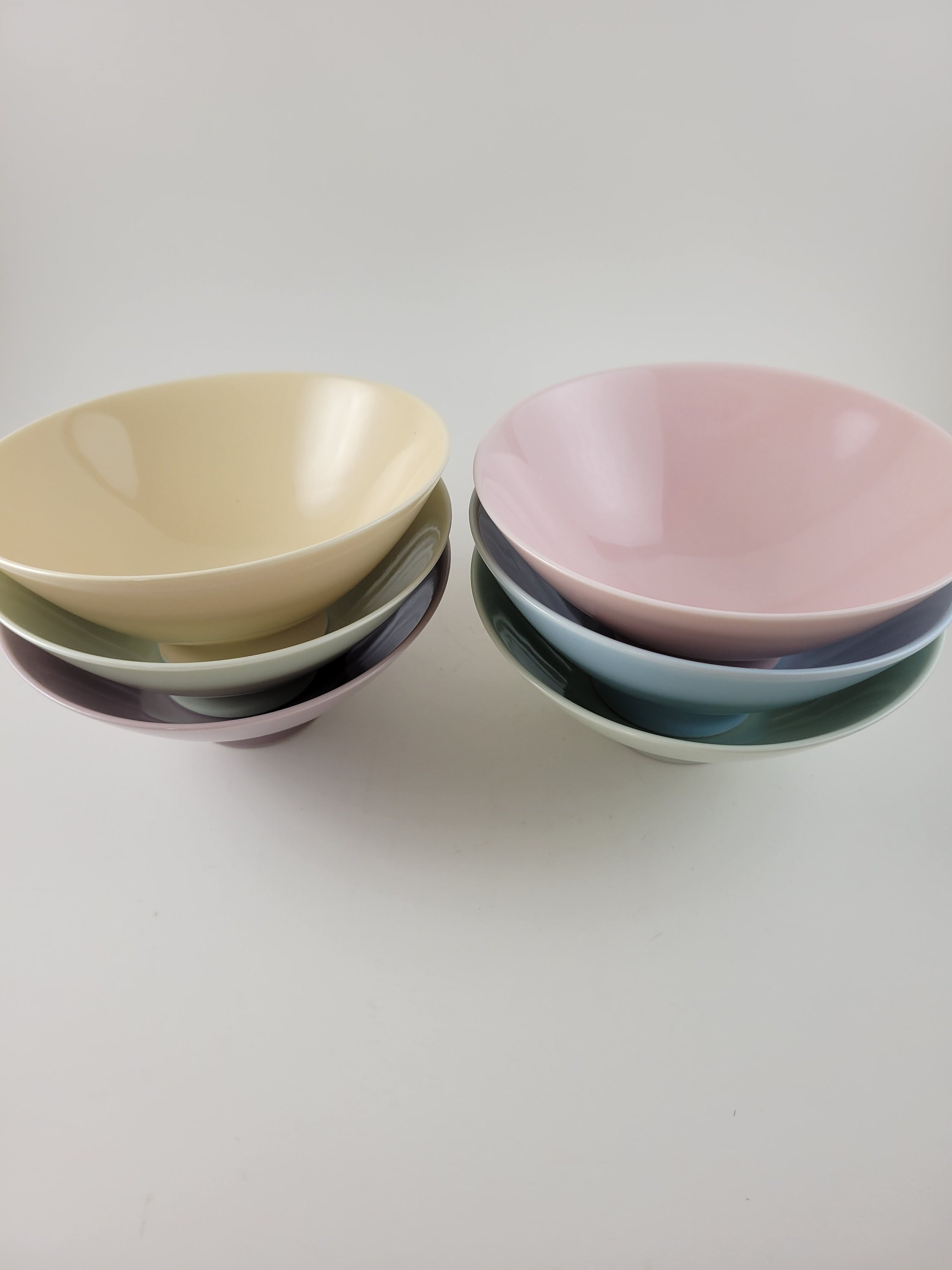 Vintage Pastel Ceramic Footed Bowl Sets - Etsy