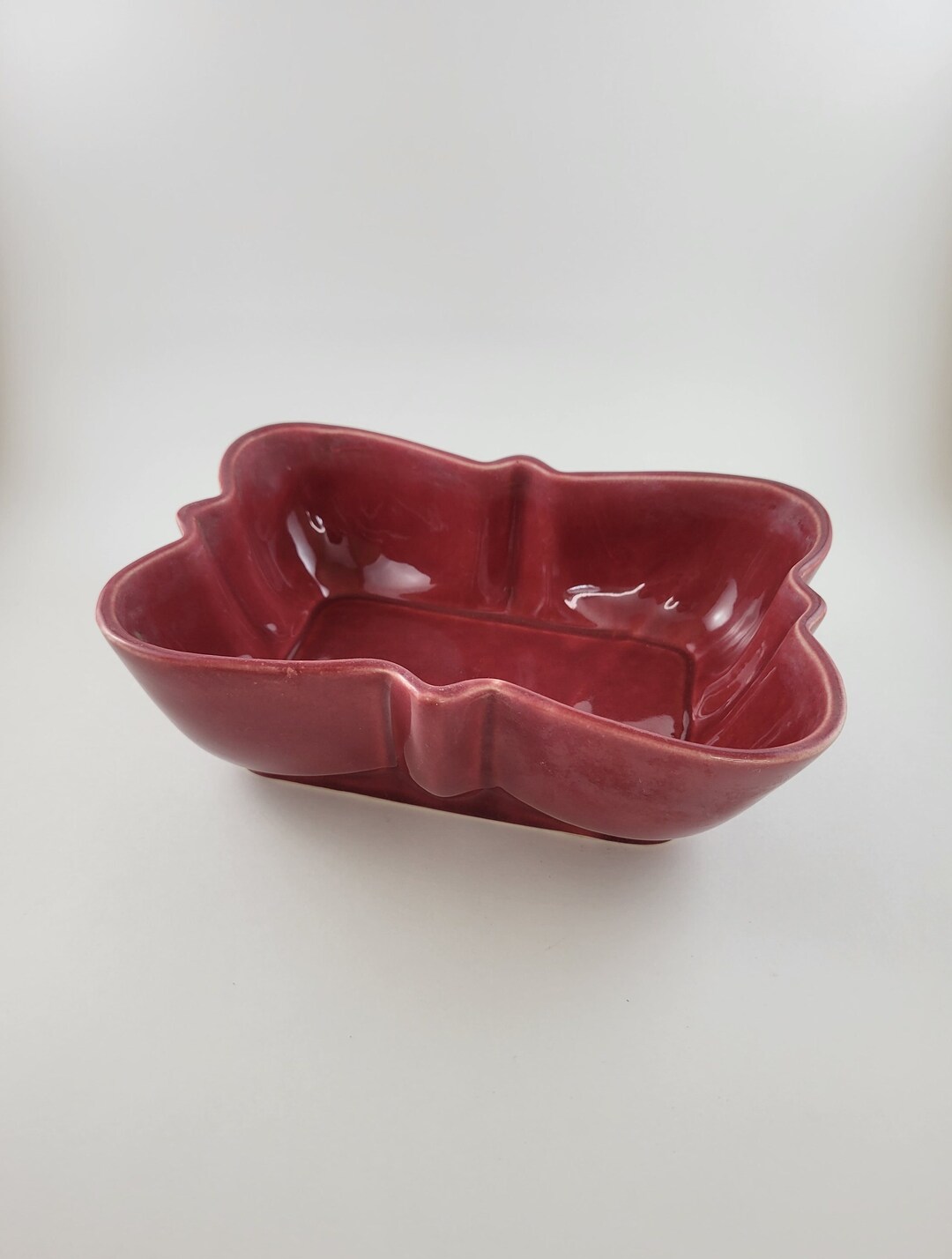Vintage Red Ceramic Planter - Etsy