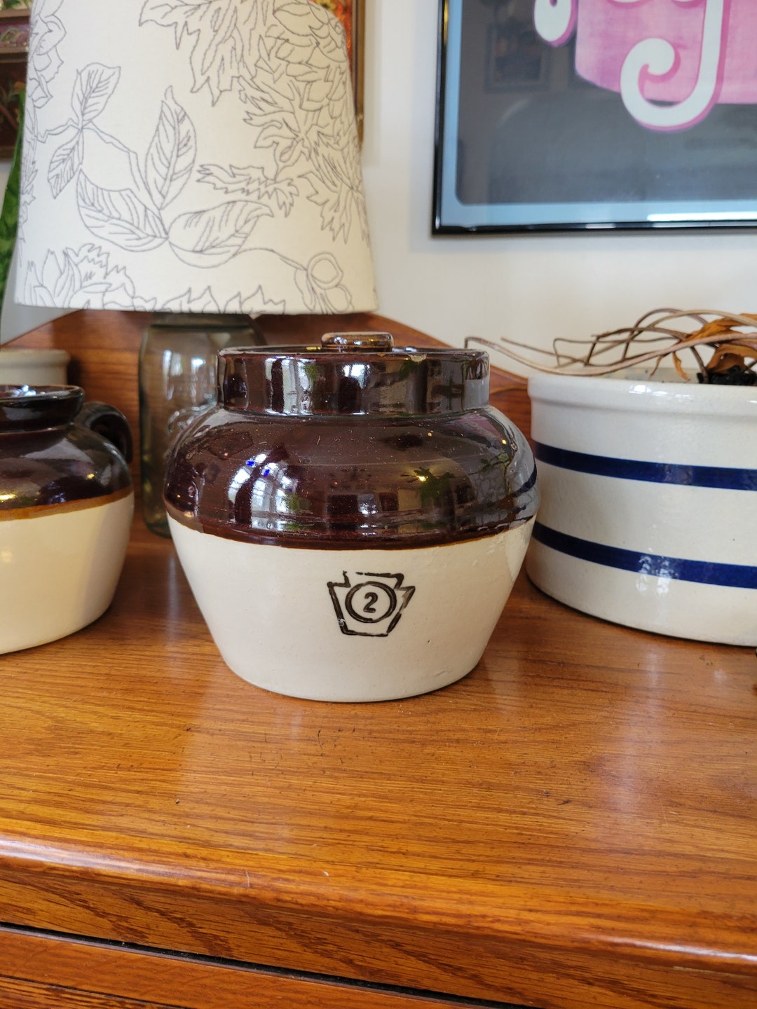 Vintage Bean Pot, 2 Quart York Two Tone Lidded Bean Pot - Etsy