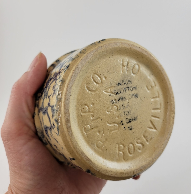 Vintage Robinson Ransbottom Blue Spongeware Pattern Stoneware - Etsy