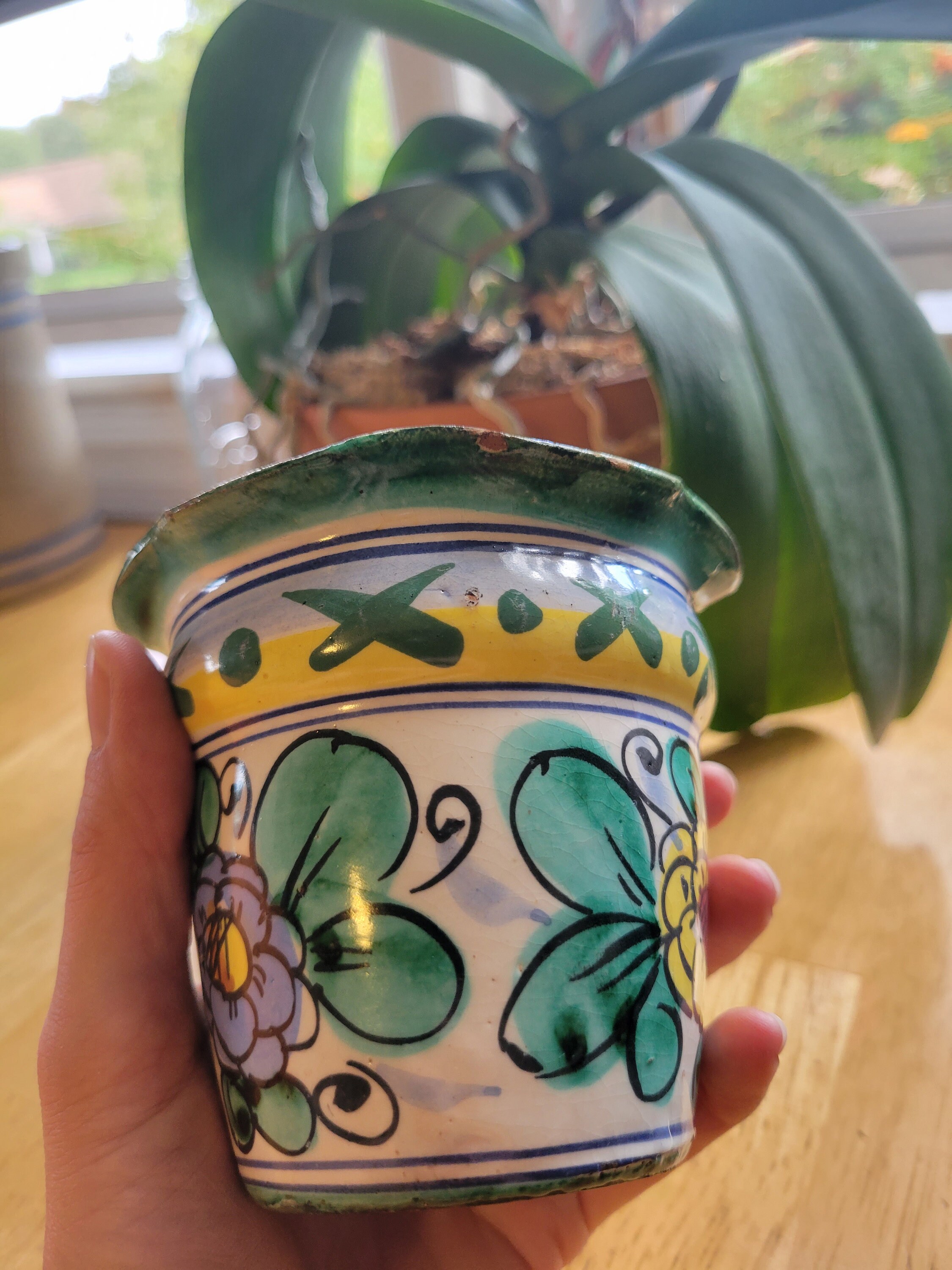 Vintage Hand Painted Italian Vanro Pottery Flower Pot M227 | Etsy