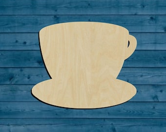 Coffee Cup Shape, MULTIPLE SIZES, Tea Cup Cut Out, Laser Cut ...
