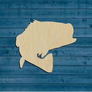 Bass Fish Shape | Multiple Sizes | Laser Cut | Unfinished | Wood ...