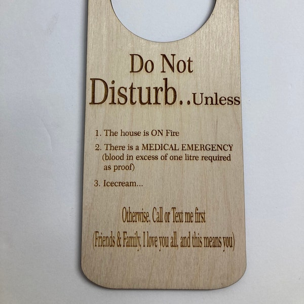 Do Not Disturb Door Hanger - Etsy