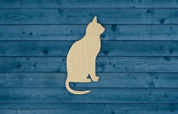 Cat Shape Multiple Sizes Laser Cut Unfinished Wood | Etsy