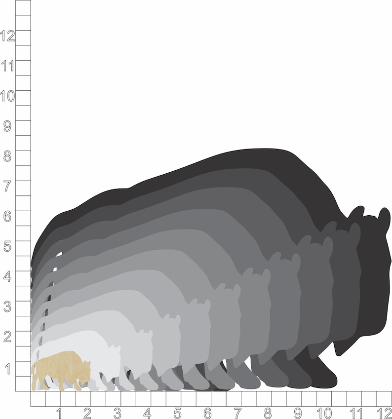 Buffalo-bison Shape | Animal | Multiple Sizes | Laser Cut | Unfinished ...