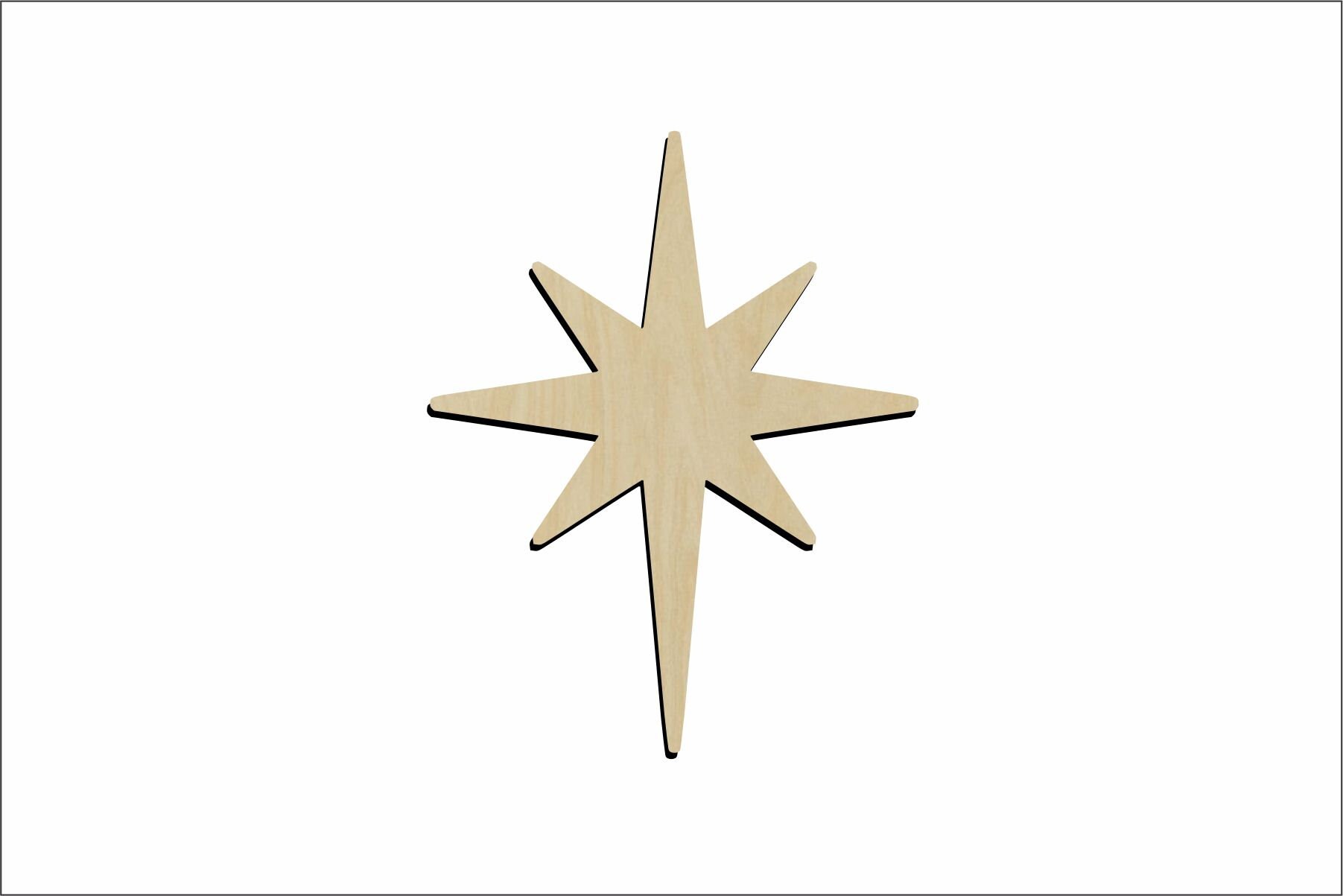 Wood Star of Bethlehem - Unfinished Christmas Nativity Shape Laser Cut ...