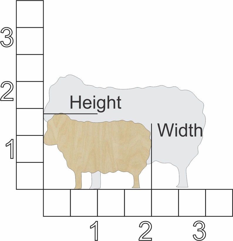 Sheep Shape | Multiple Sizes | Laser Cut | Unfinished | Wood Cutouts ...