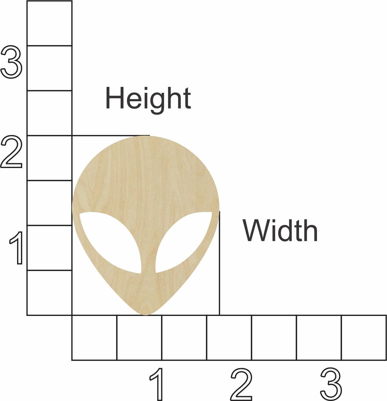 Alien Face Shape | Multiple Sizes | Laser Cut | Unfinished | Wood ...