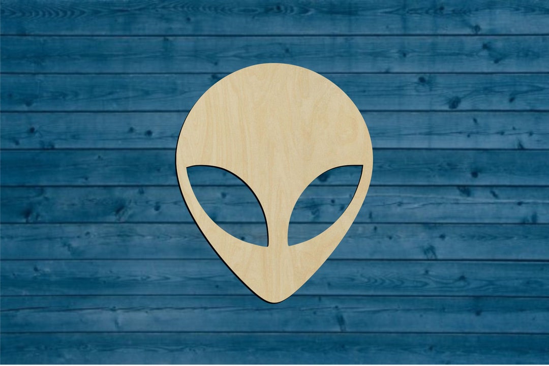 Alien Face Shape | Multiple Sizes | Laser Cut | Unfinished | Wood ...