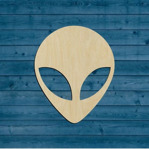 Alien Face Shape | Multiple Sizes | Laser Cut | Unfinished | Wood ...