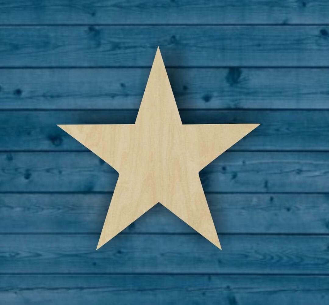 Star Shape | Multiple Sizes | Laser Cut | Unfinished | Wood Cutouts ...