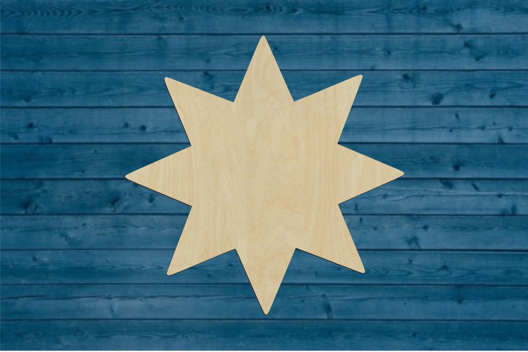 8 Point Star Shape | Multiple Sizes | Laser Cut | Unfinished | Wood ...