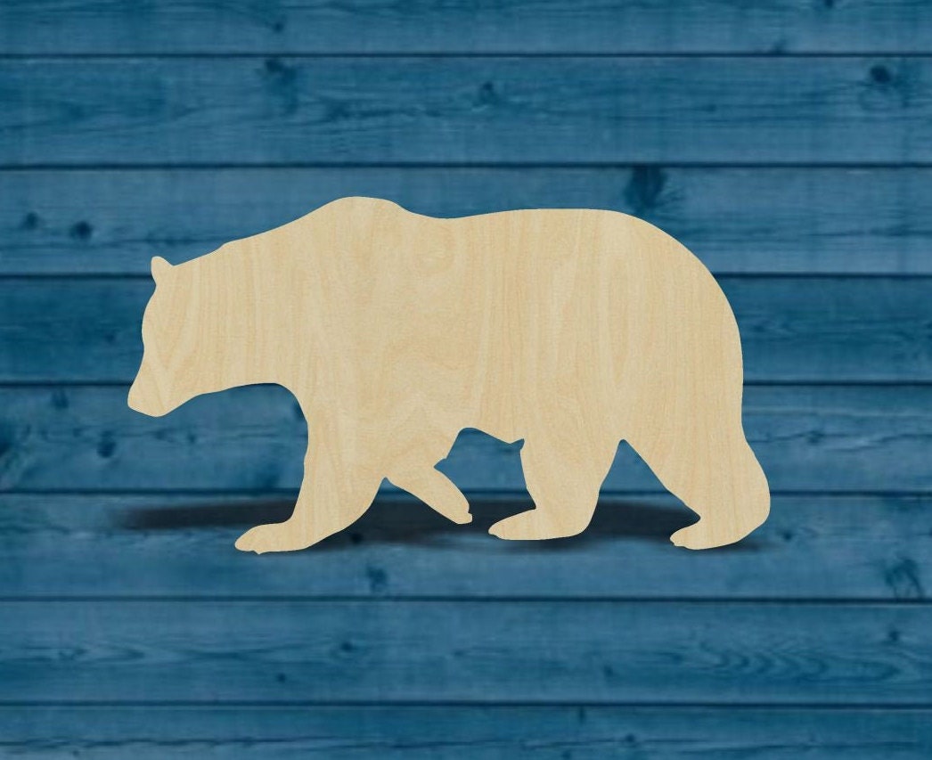 Bear Shape Multiple Sizes Laser Cut Unfinished Wood | Etsy