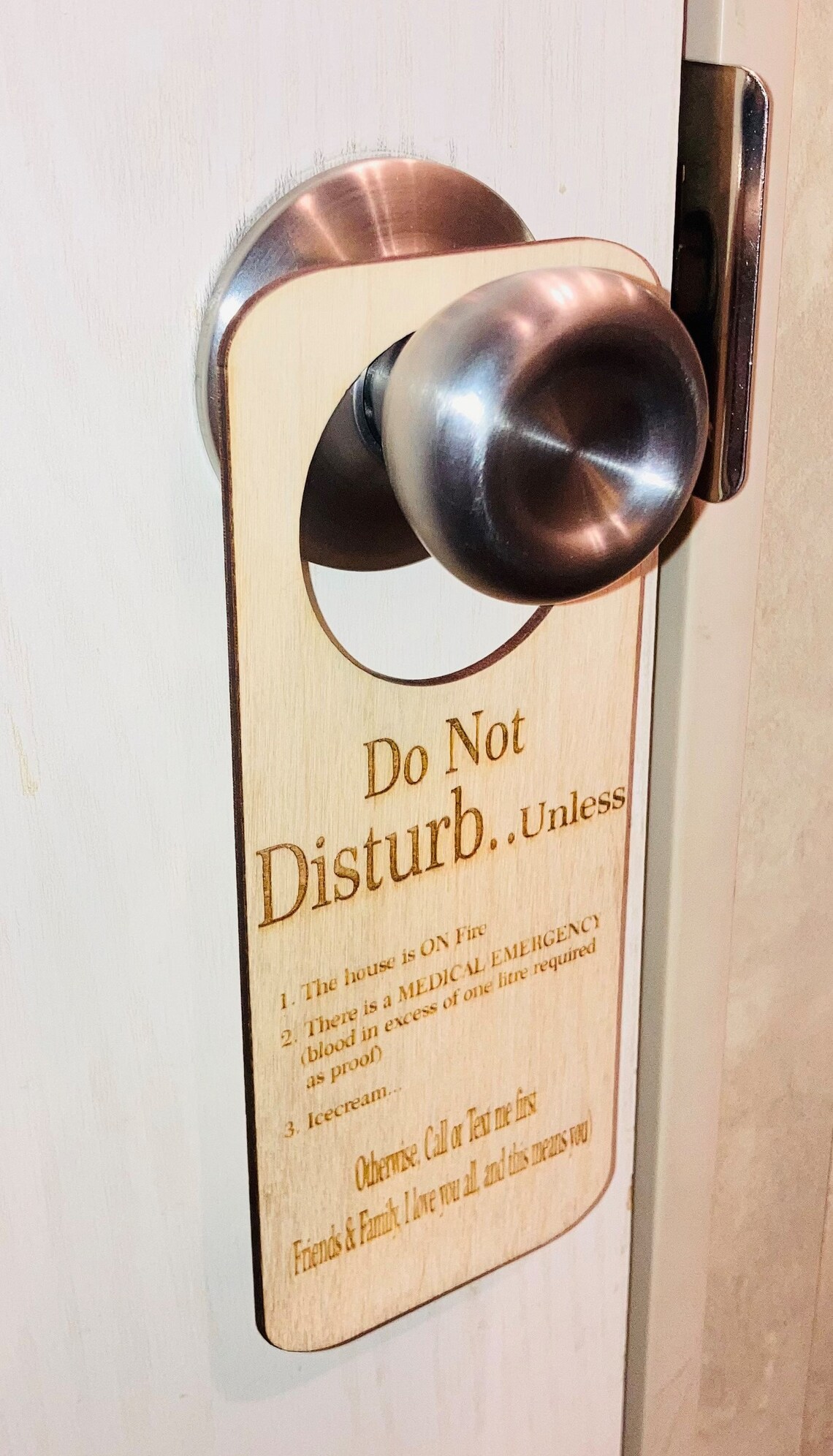 Door Hanger Do Not Disturb Unless... - Etsy