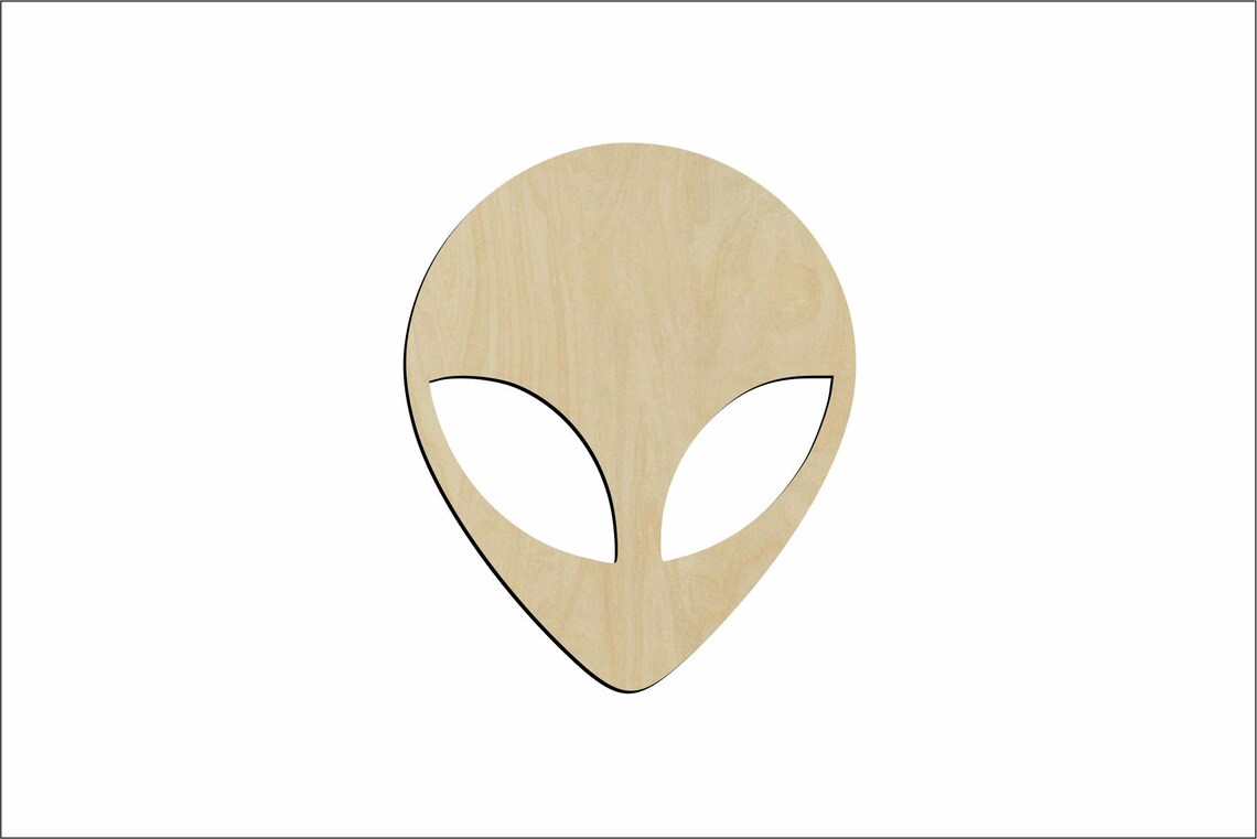Alien Face Shape | Multiple Sizes | Laser Cut | Unfinished | Wood ...