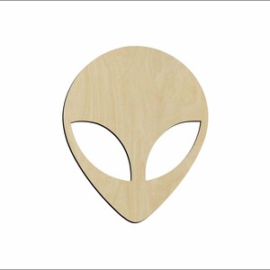 Alien Face Shape | Multiple Sizes | Laser Cut | Unfinished | Wood ...