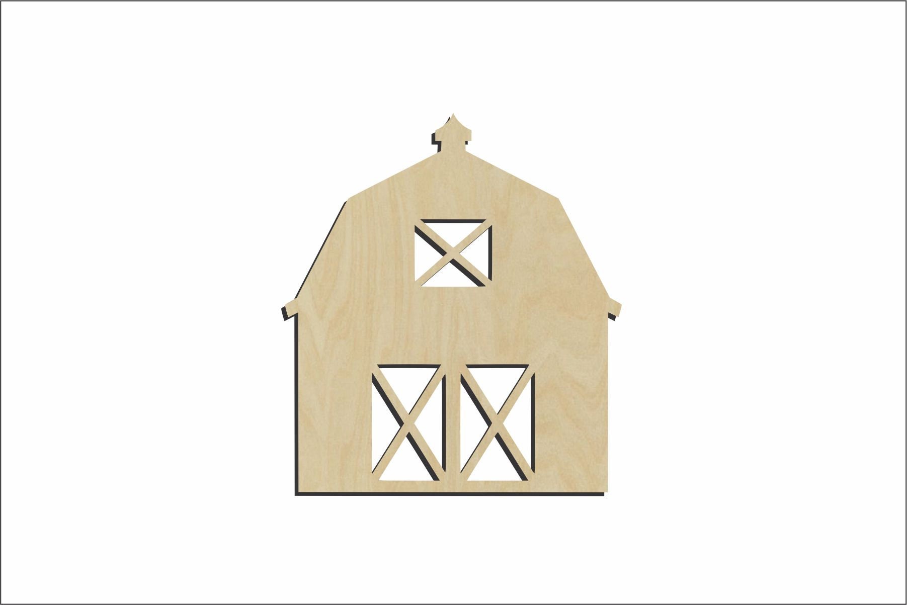Barn Shape | Multiple Sizes | Laser Cut | Unfinished | Wood Cutouts ...