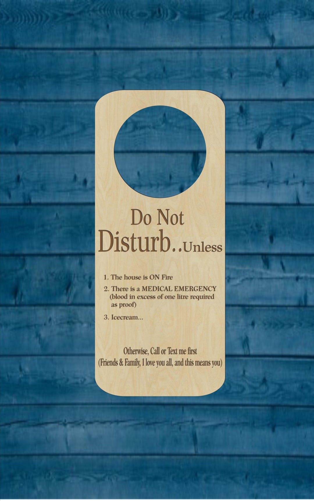 Door Hanger | Do Not Disturb Unless... - Etsy