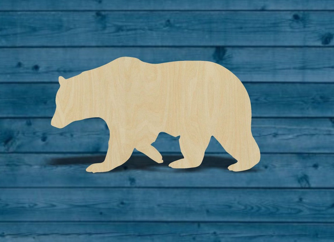 Bear Shape | Multiple Sizes | Laser Cut | Unfinished | Wood Cutouts ...