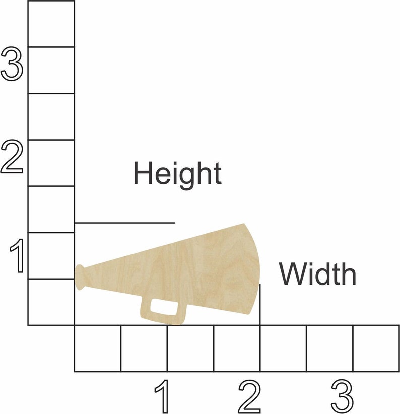 Megaphone Shape | Sports | Multiple Sizes | Laser Cut | Unfinished ...