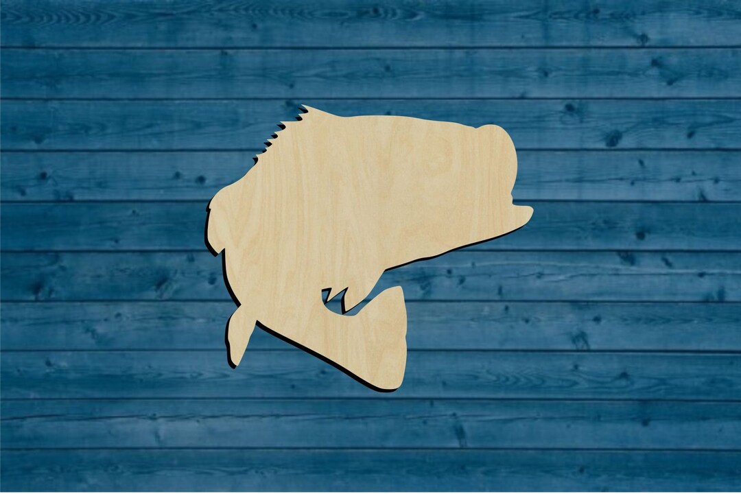 Bass Fish Shape | Multiple Sizes | Laser Cut | Unfinished | Wood ...