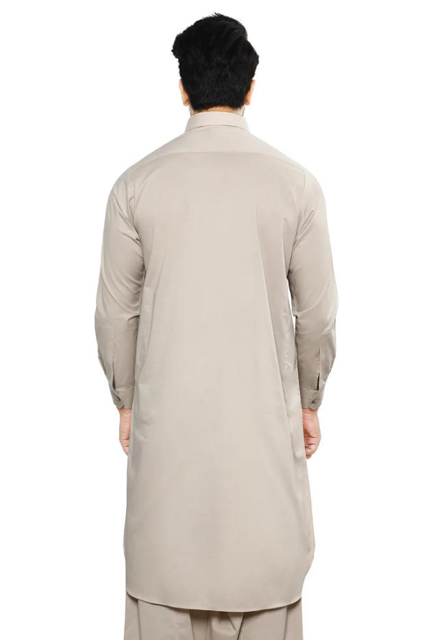 Light Beige Cotton Mens Plain Shalwar Kameez Handmade Kurta Shalwar Beige Kurta Pajama Pakistani ...