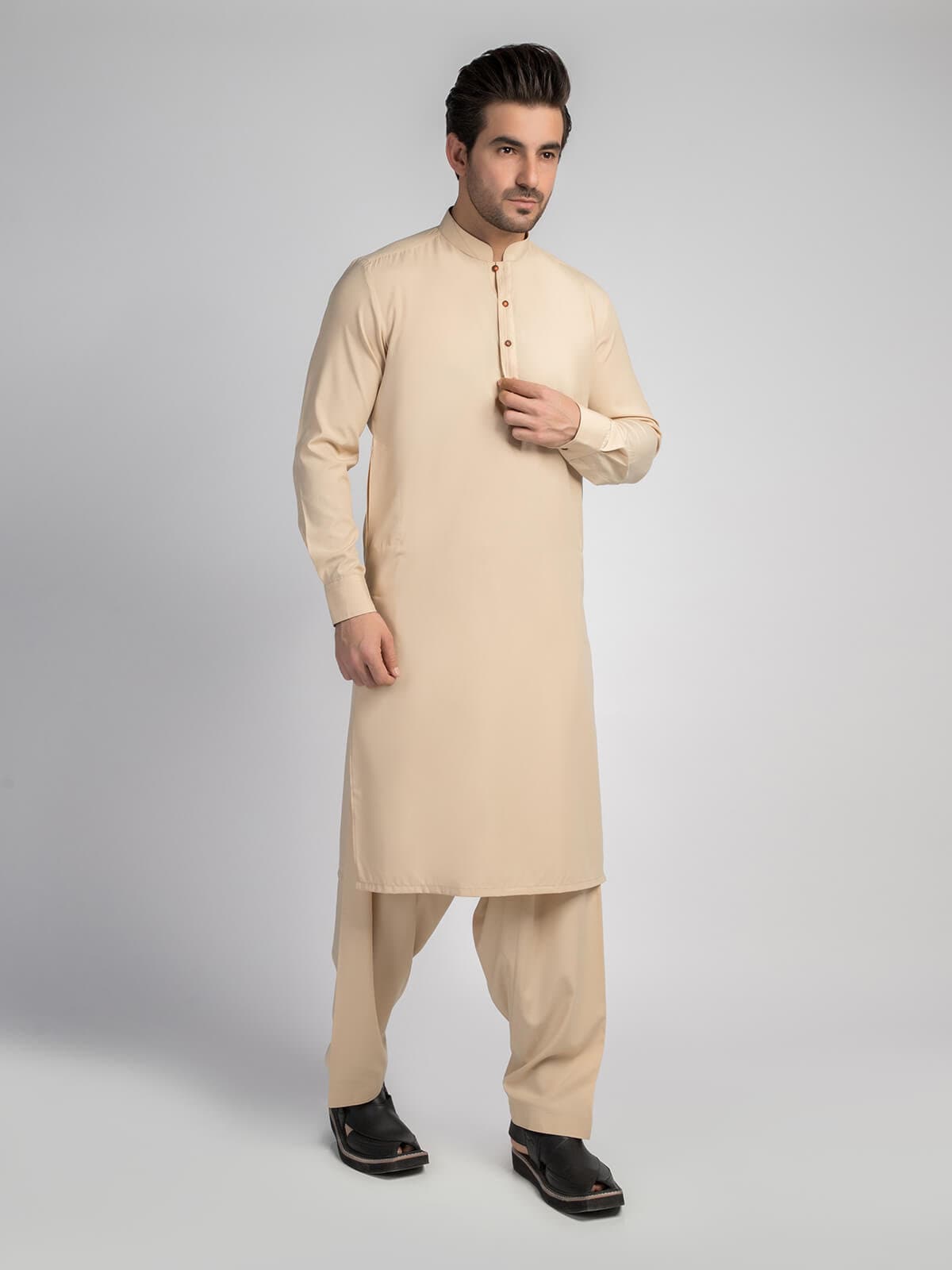 Mens Light Beige Plain Shalwar Kameez Mens Eid Shalwar Kameez Handmade ...