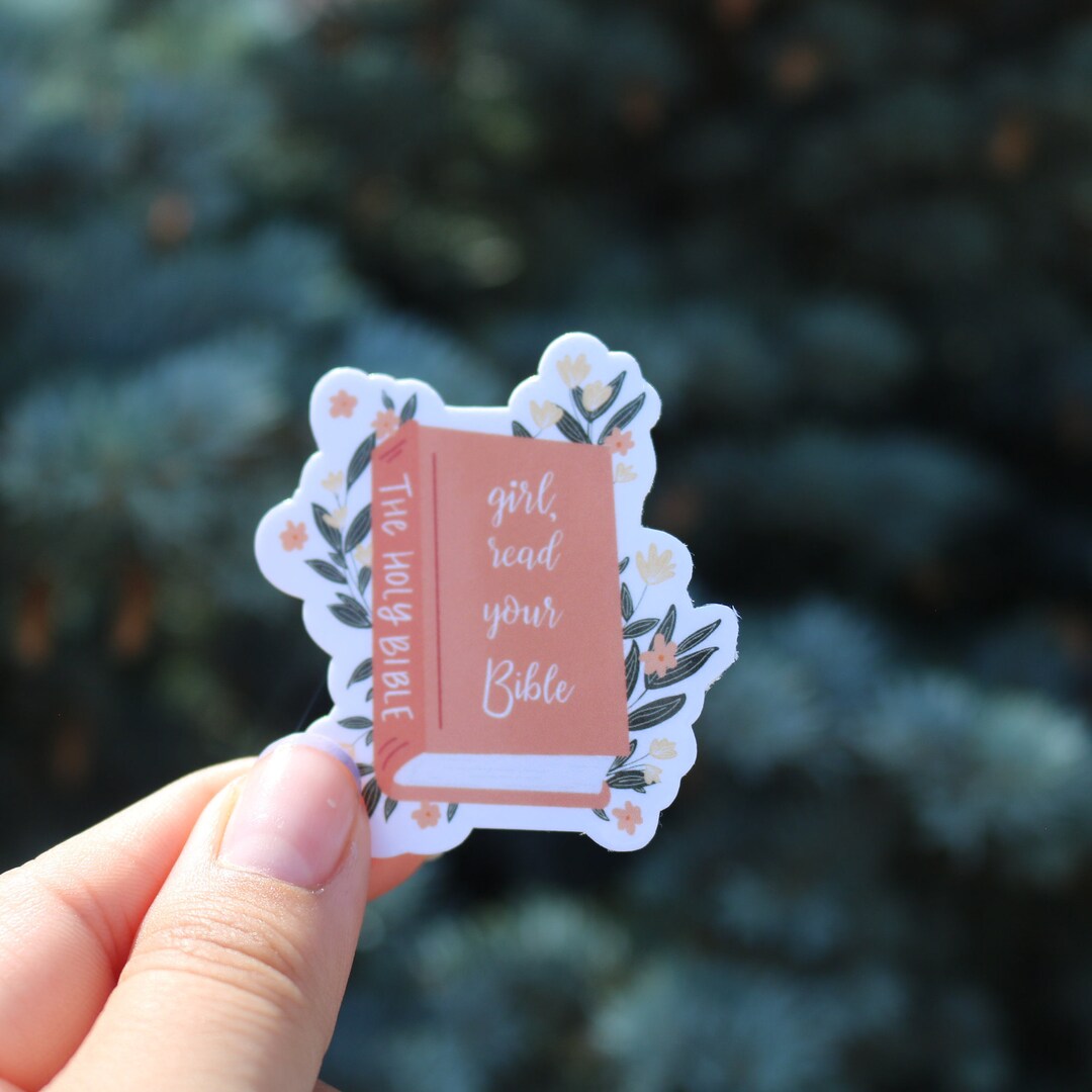 Girl Read Your Bible Sticker Die-Cut Sticker Digital Art, Stickers ...