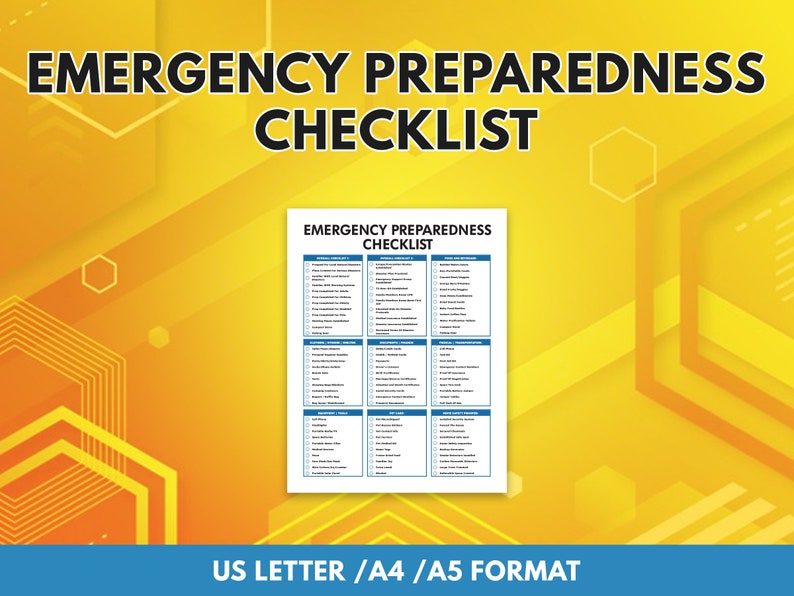 Emergency Preparedness Checklist - Etsy