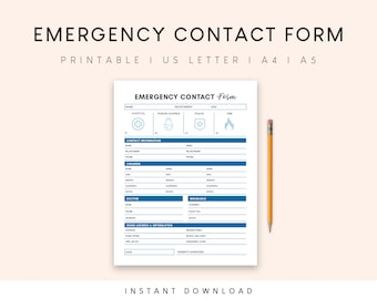 Emergency Contact Consent Form Template, PDF, Canva - Etsy