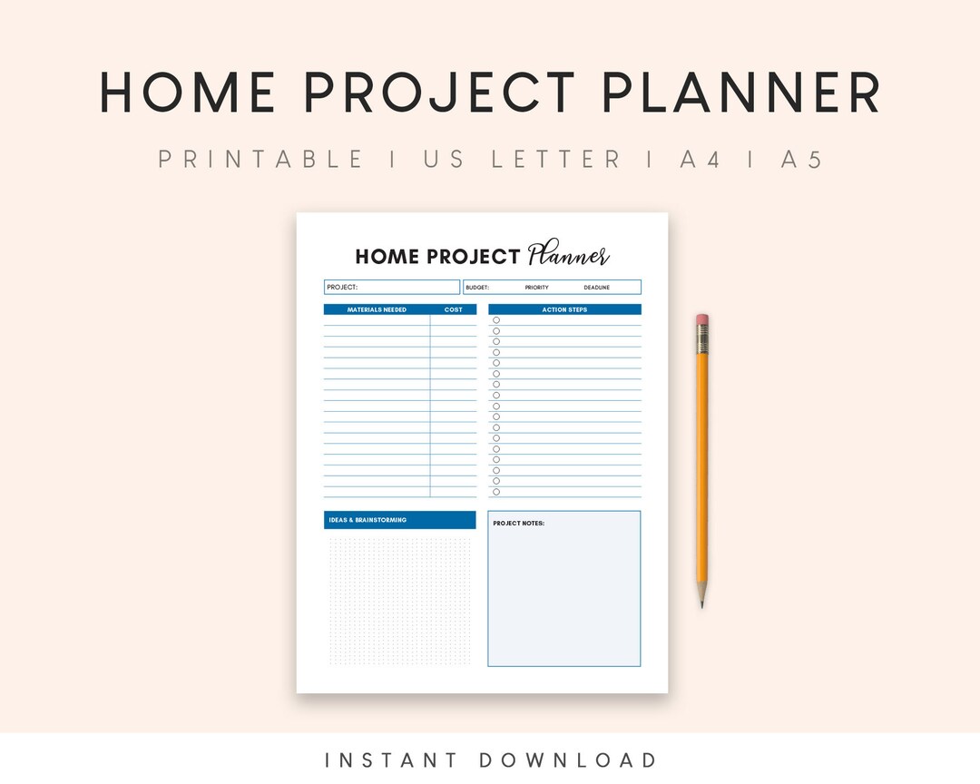 Home Project Planner - Etsy