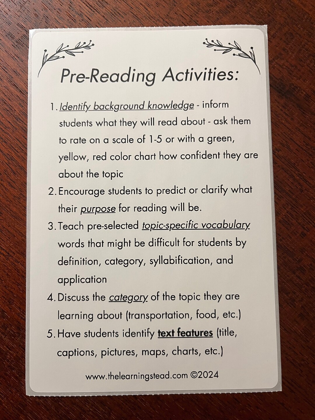 Pre-reading Comprehension Activities for Elementary School, Middle ...