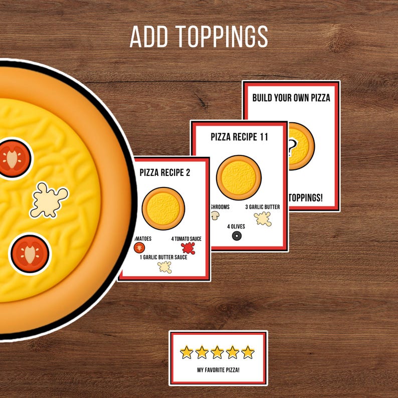 Printable Build a Pizza Craft for Kids Pretend Play Activity Set - Etsy