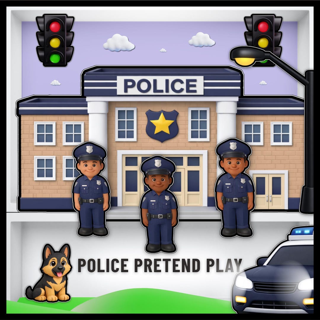 Printable Police Station Dramatic Play Set | Officers, K9, Cars, Signs ...