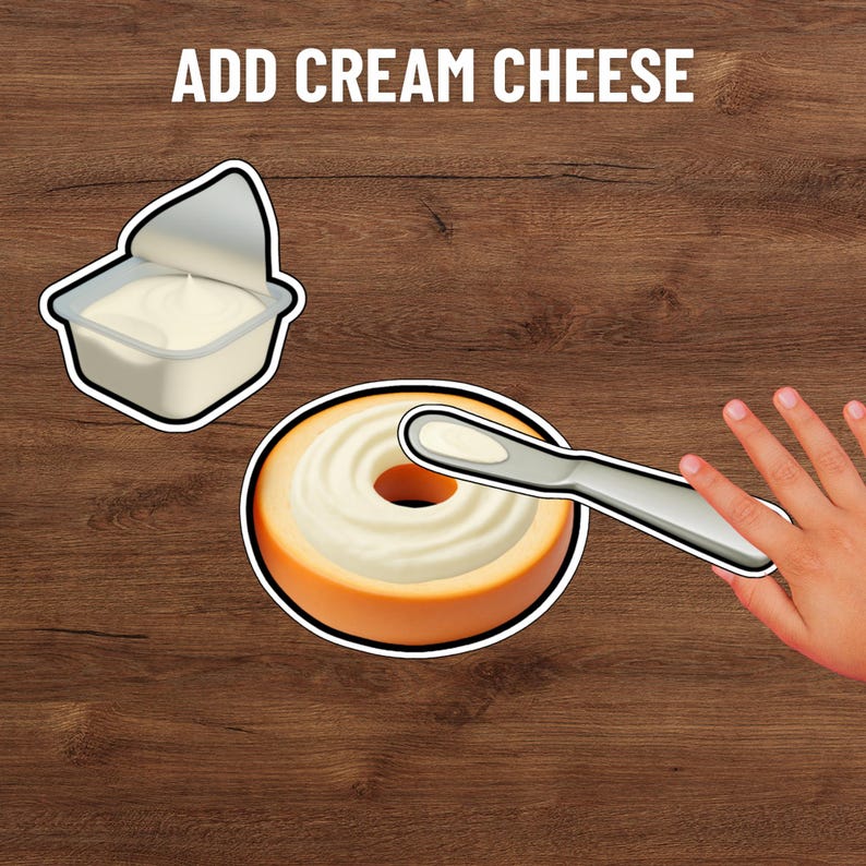 Printable Bagels Breakfast Play Set – Bagel, Cream Cheese, Knife ...