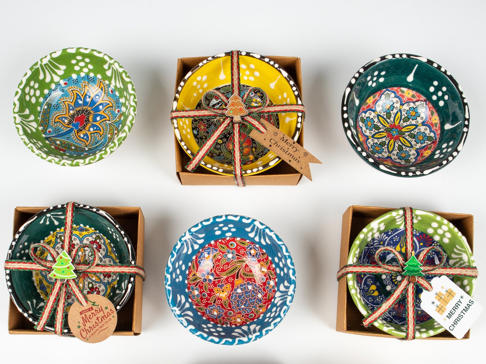 Personalized Christmas Gifts Turkish Cini Bowl, Happy Holiday Favors ...