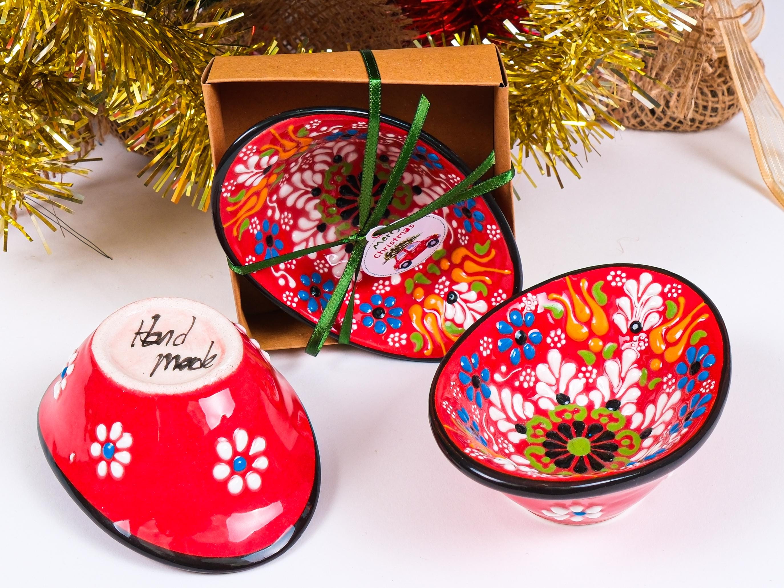 Personalized Christmas Gifts Turkish Cini Bowl, Happy Holiday Favors ...