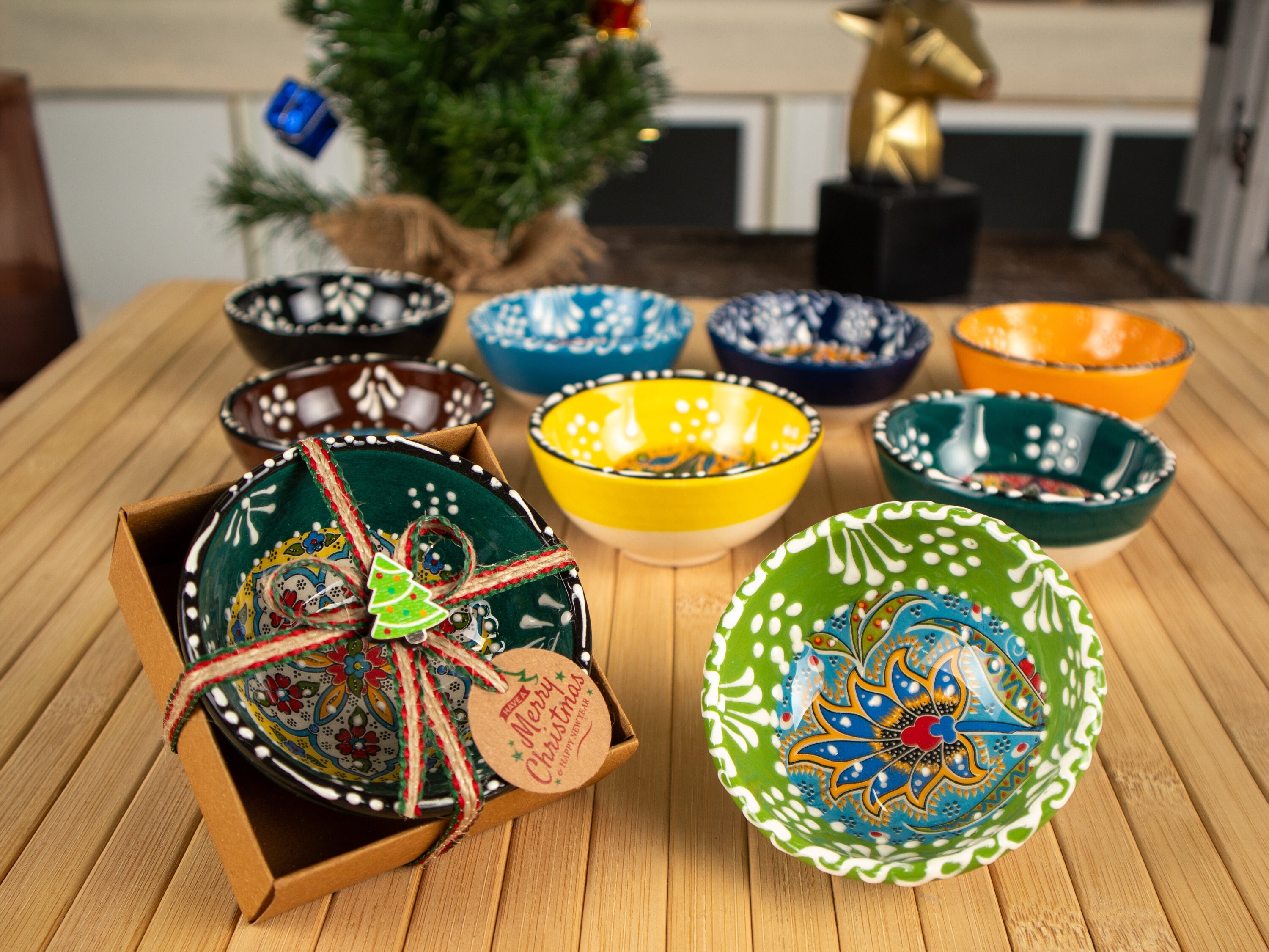 Personalized Christmas Gifts Turkish Cini Bowl, Happy Holiday Favors ...