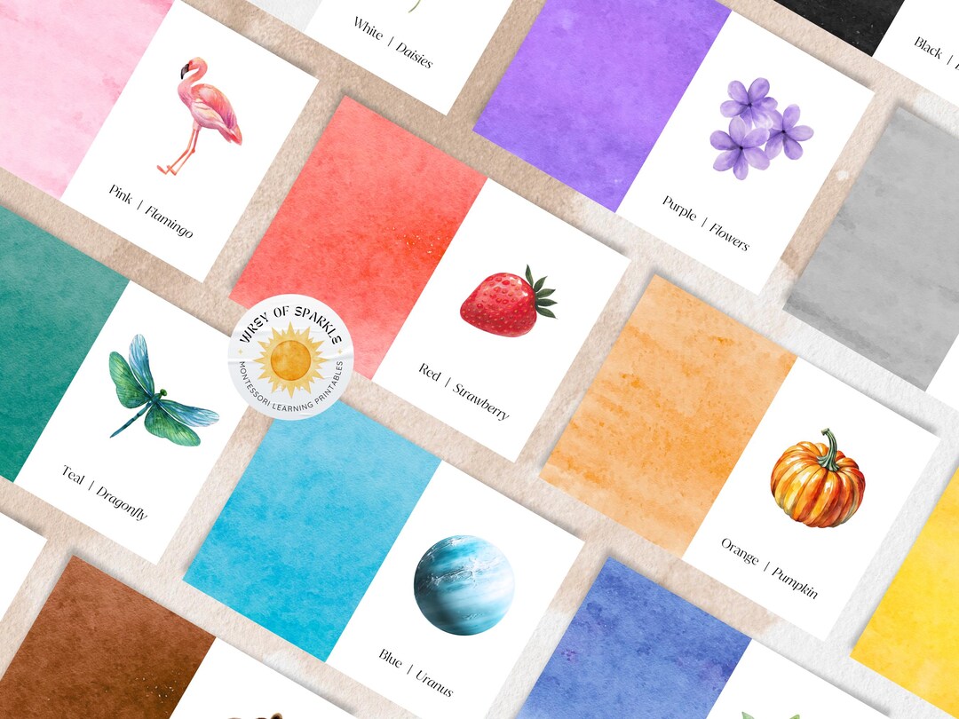 12 Children’s Nature Colour Flashcards Printable, Kids Learn Colour ...