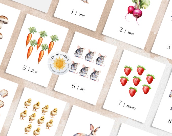 Printable Watercolor Nature Number Cards 1-10 | Preschool Printables ...