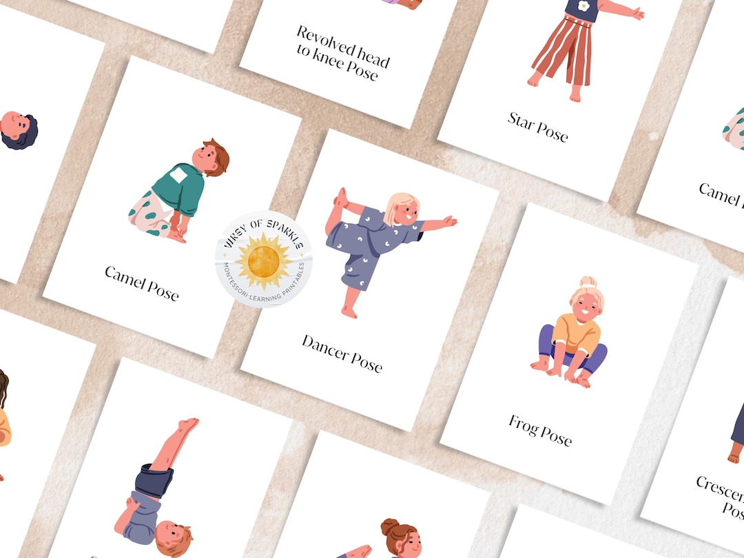 18 Children's Yoga Cards Printable, Kids Movement for Mindfulness ...