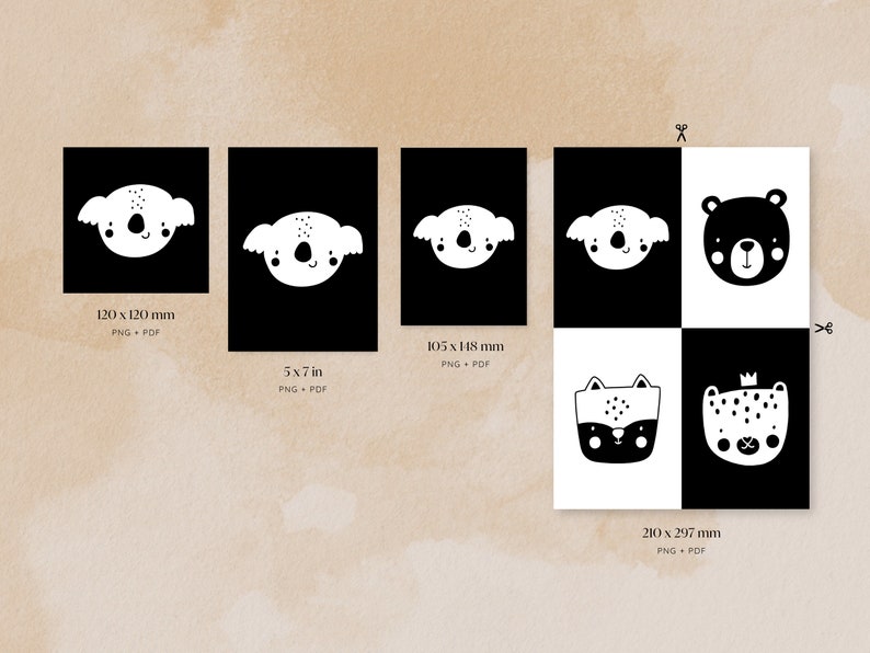 60 High Contrast Baby Cards Bundle, Printable Montessori Black and ...