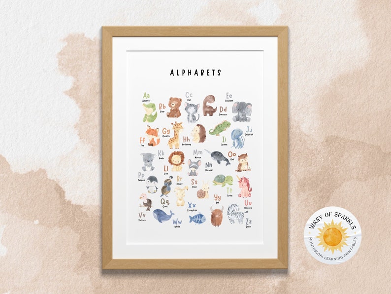 Watercolor Animal Alphabet Poster: Nursery Decor (digital Download ...