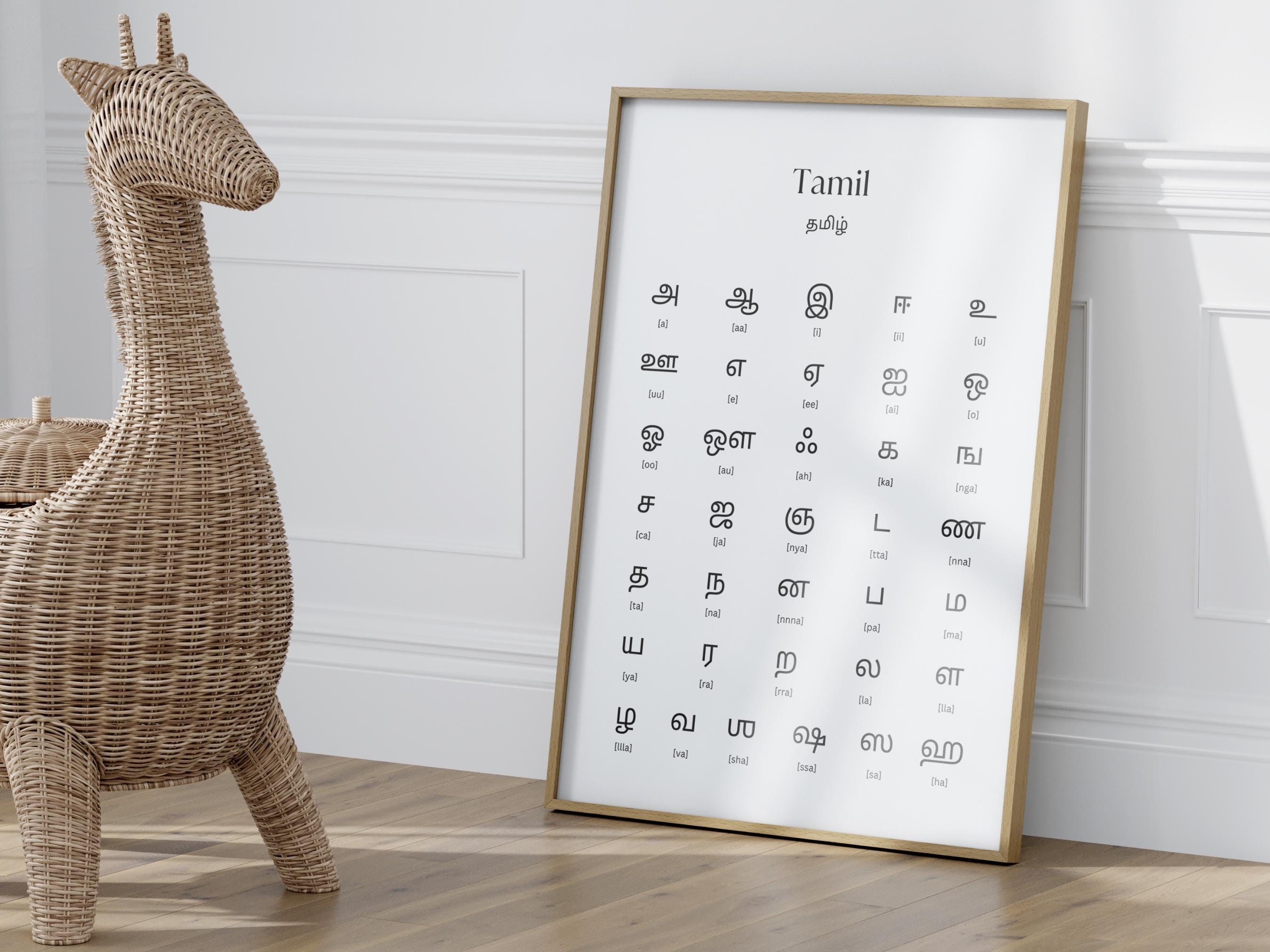 Tamil Alphabet Chart: Educational India Poster (digital Print) - Etsy