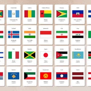 World Flags Flashcards: Geography Learning Resource (digital Download ...