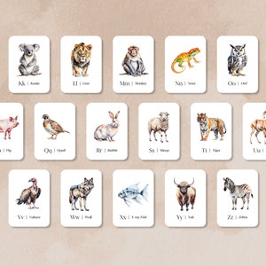 Printable Animal Alphabet Flash Cards, Classroom Decor, Toddlers ...