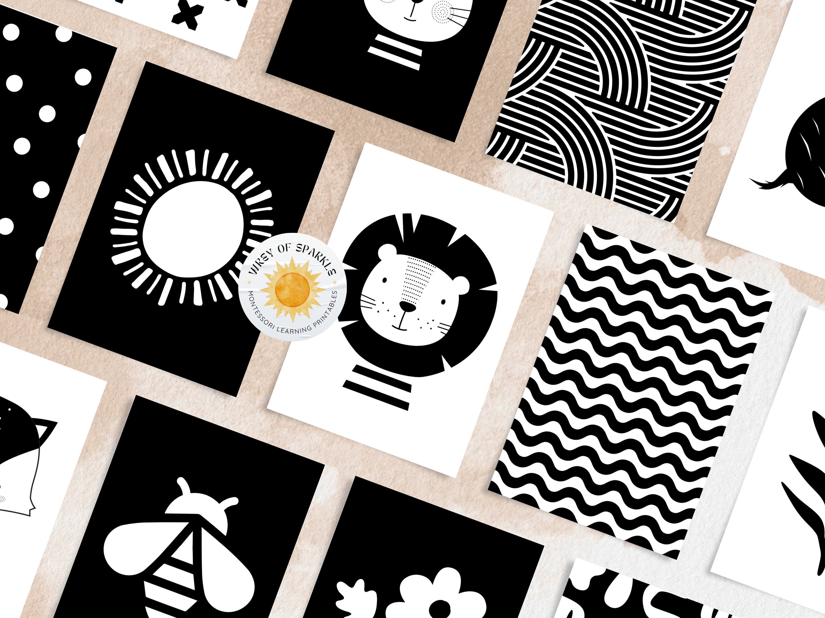 20 Printable Design Baby Sensory Development Flash Cards, Set of High ...