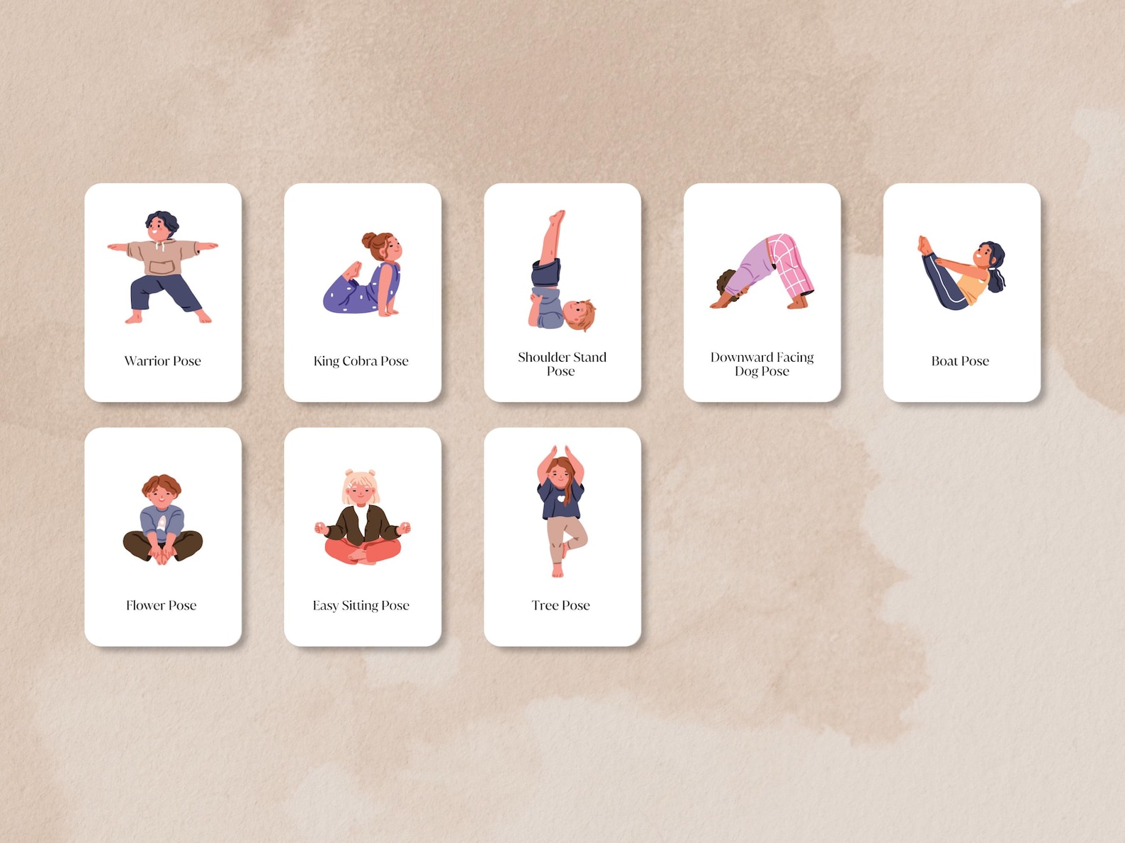 18 Children's Yoga Cards Printable, Kids Movement for Mindfulness ...